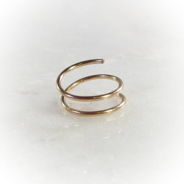 Buy Nose Ring Double Endless Plain - Choose Your Metal, Choose Your ...