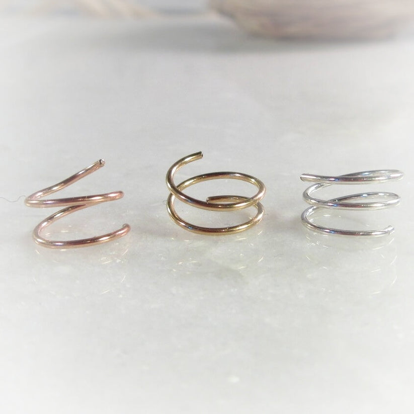 Buy Nose Ring Double Endless Plain - Choose Your Metal, Choose Your ...